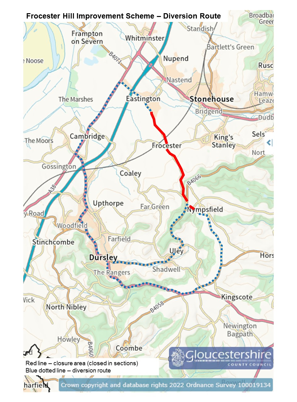 Frocester Hill road closures for safety improvement work | Stroud Times